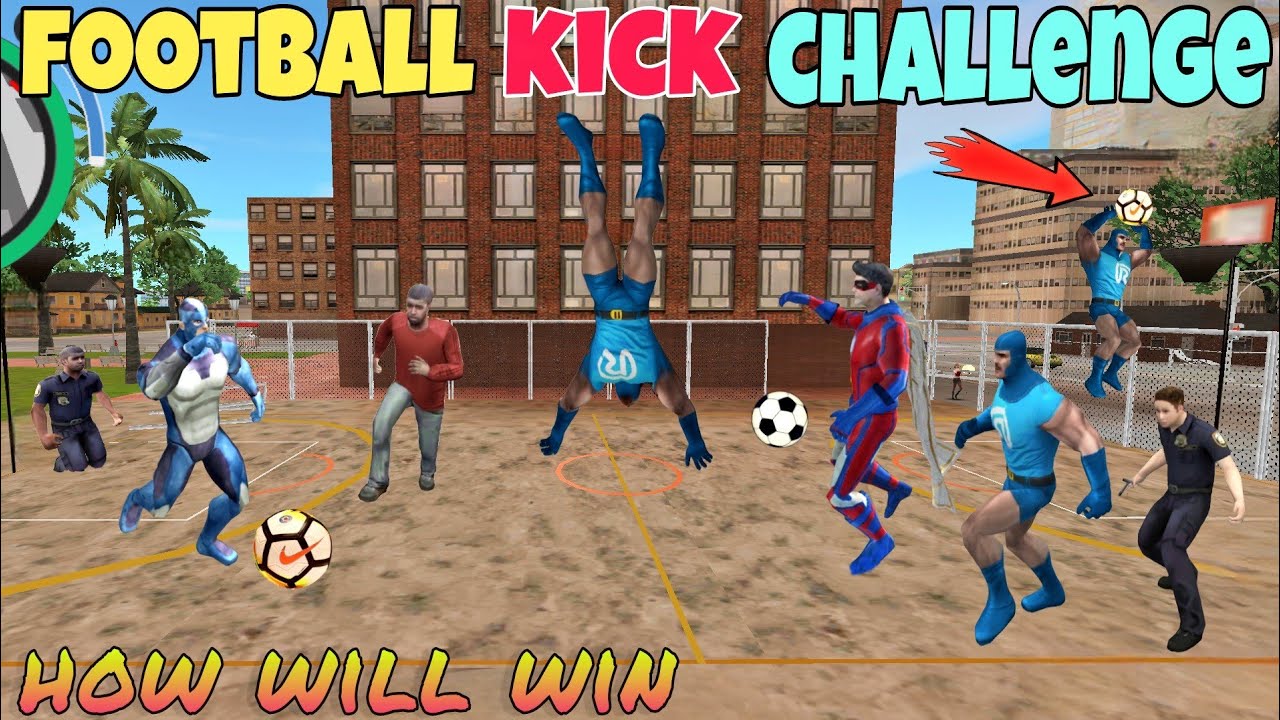 Rope Hero Football Kick Challenge । Rope Hero Vice Town । New Trick ...