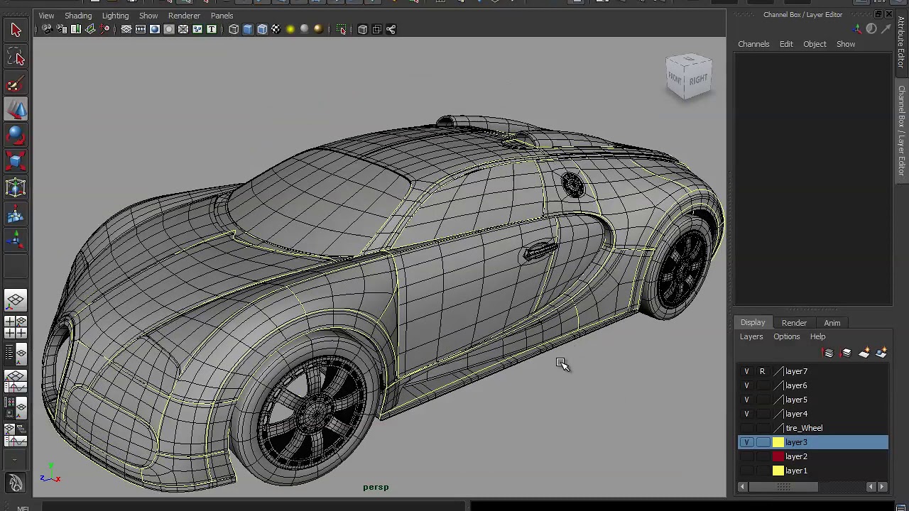 Maya와 Bugatti Veyron 모델링 강좌 - 5. 커브를 활용해 부가티의 외형을 그리기 3 - YouTube
