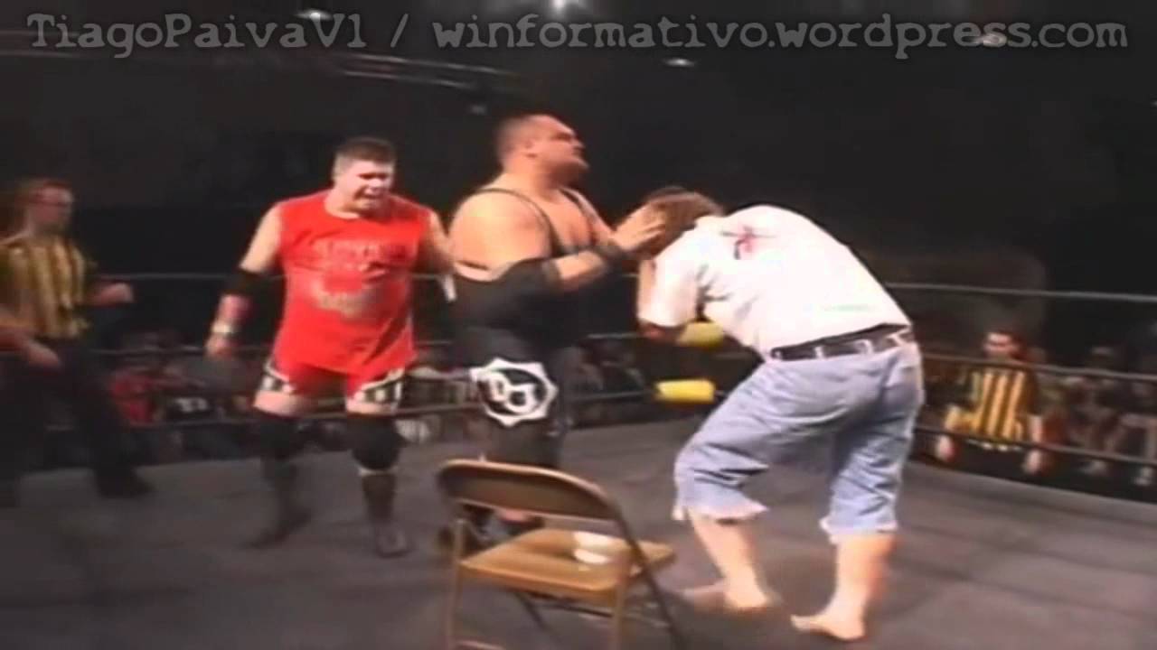Kevin Steen & DJ Hyde - Sidewalk Slam-Reverse DDT Onto A Chair - YouTube
