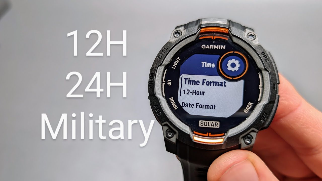 Change Time Format on Garmin Instinct 3 - 12H , 24H & Military Time ...