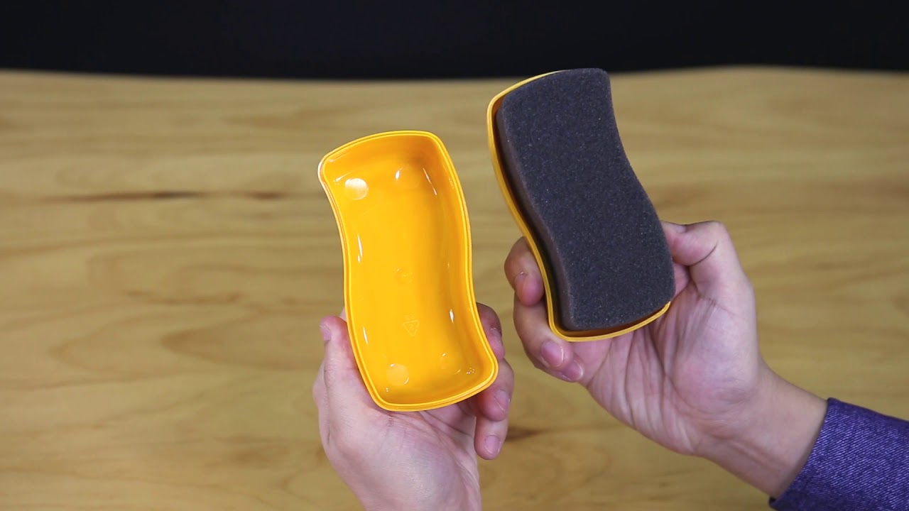 Neutural color shoe shine sponge factory - YouTube