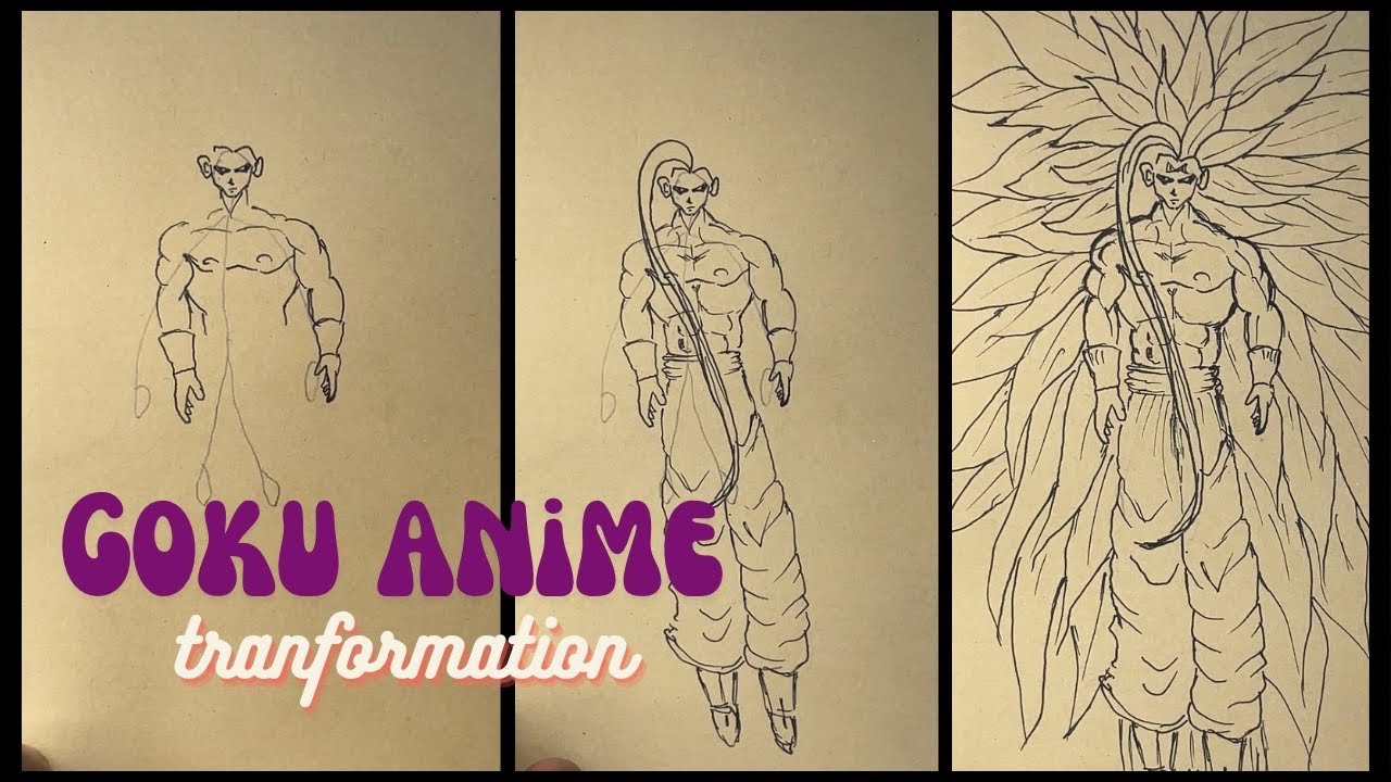 How to draw Gokui | Drawing of Goku | Easy drawing Goku real ...