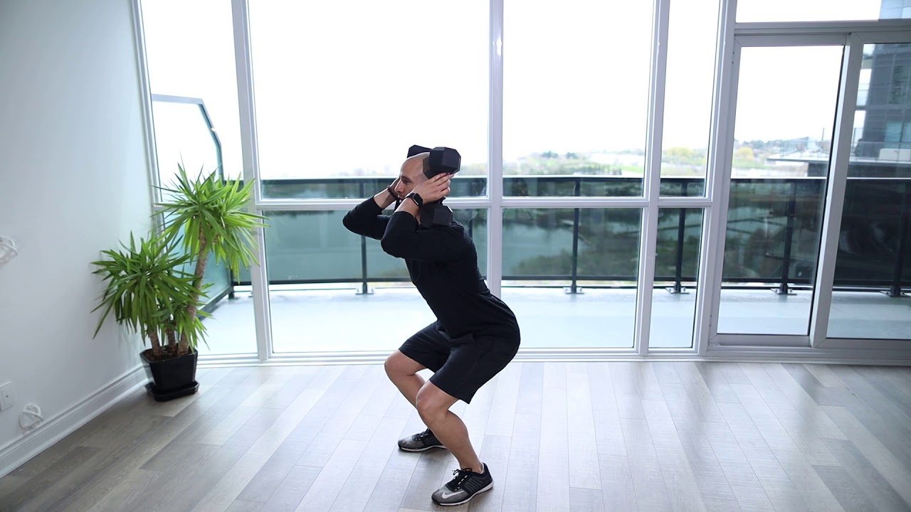 DB Front Rack Squat - YouTube