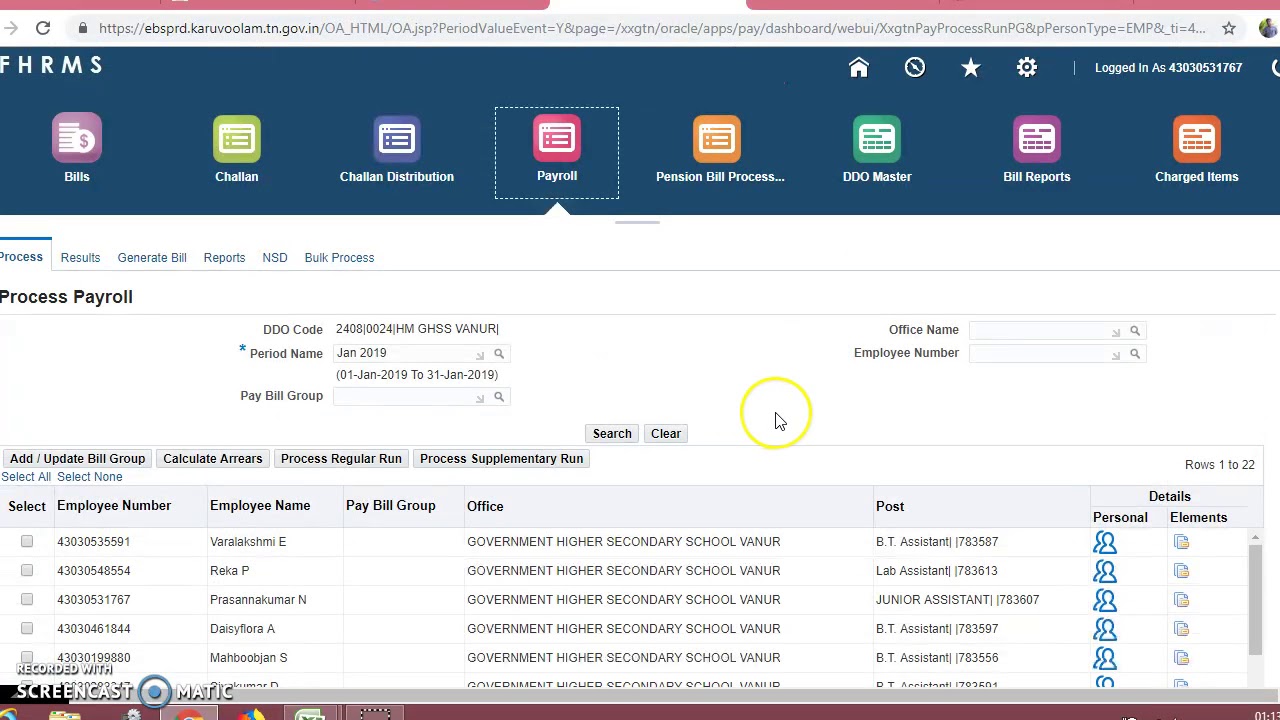 IFHRMS salary bill video 1 - YouTube
