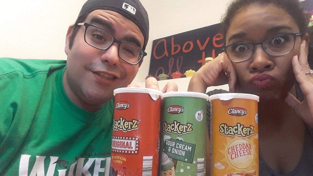 FOOD REVIEW! Clancy's Stackerz VS Pringles - YouTube
