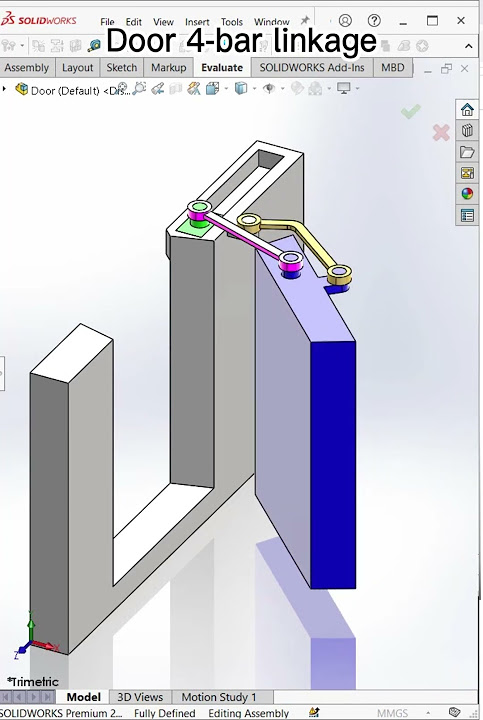 Door with 4-bar linkage - Mechanical Animation #mechanics #animation ...