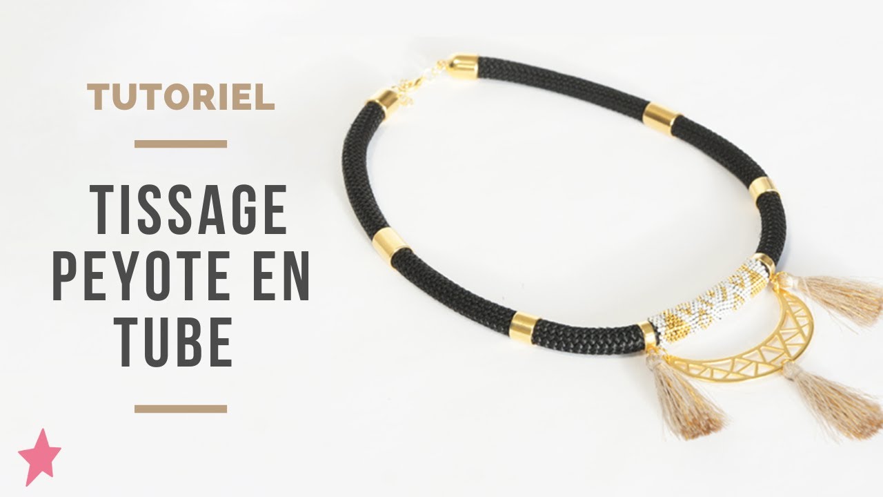 DIY ┋ Réaliser un collier en corde tissage PEYOTE en TUBE de perles ...