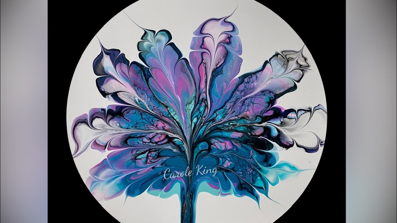 (1384) Large Round Simplistic Bloom Technique, Modified Bloom, Acrylic ...
