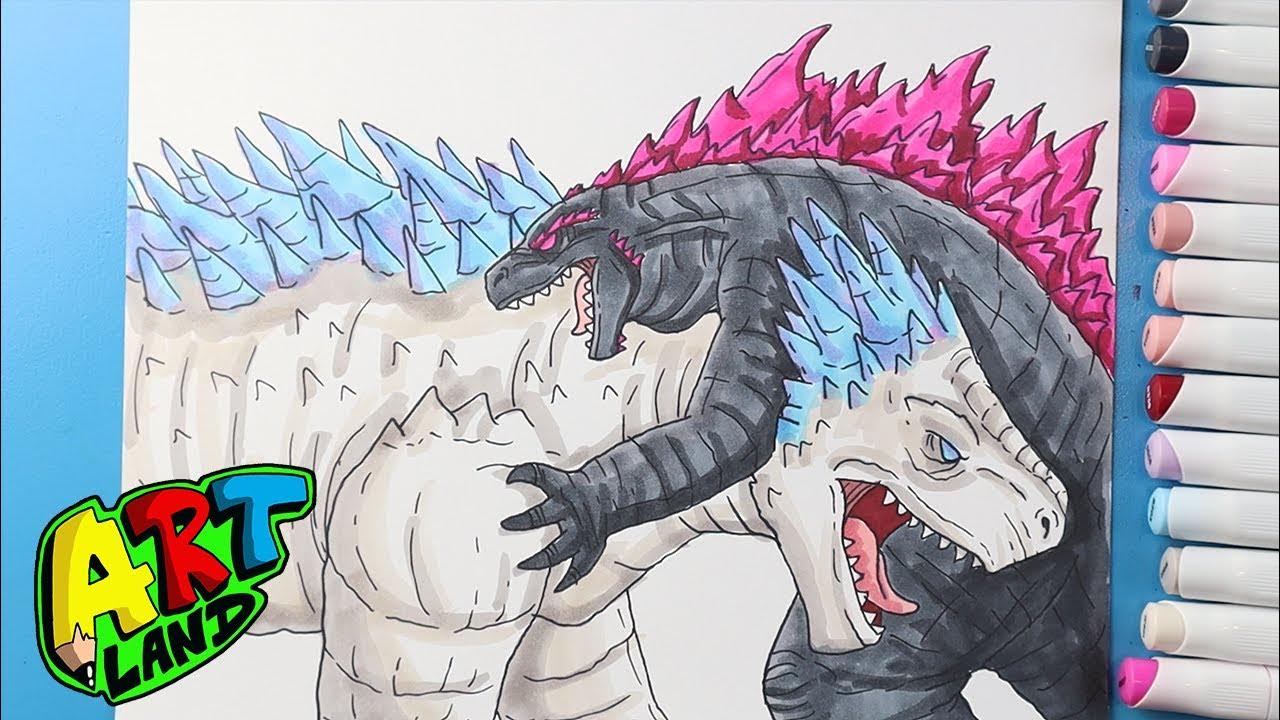 How to Draw Godzilla vs Shimo - YouTube