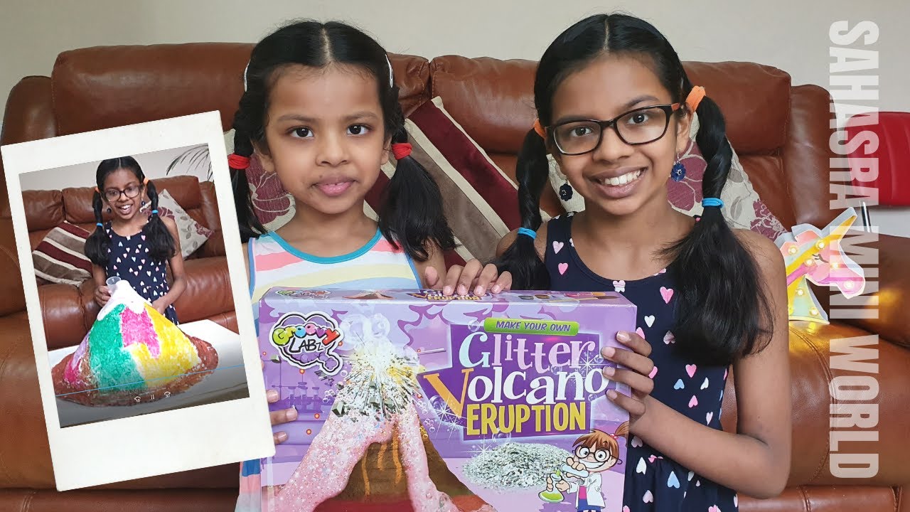 Glitter Volcano Eruption Experiment || Kids Toy Review || Sahasra Mini ...