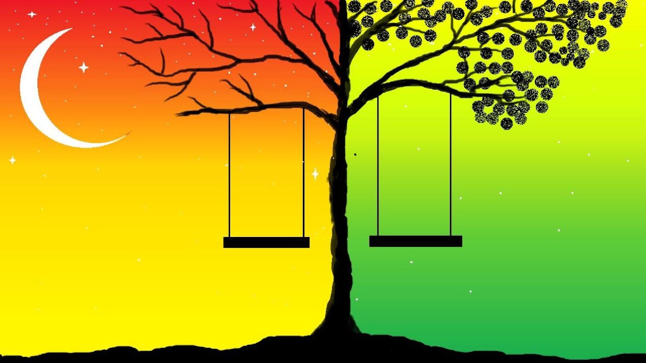 How to draw on computer | Scenery drawing in MS Paint | MS paint ...