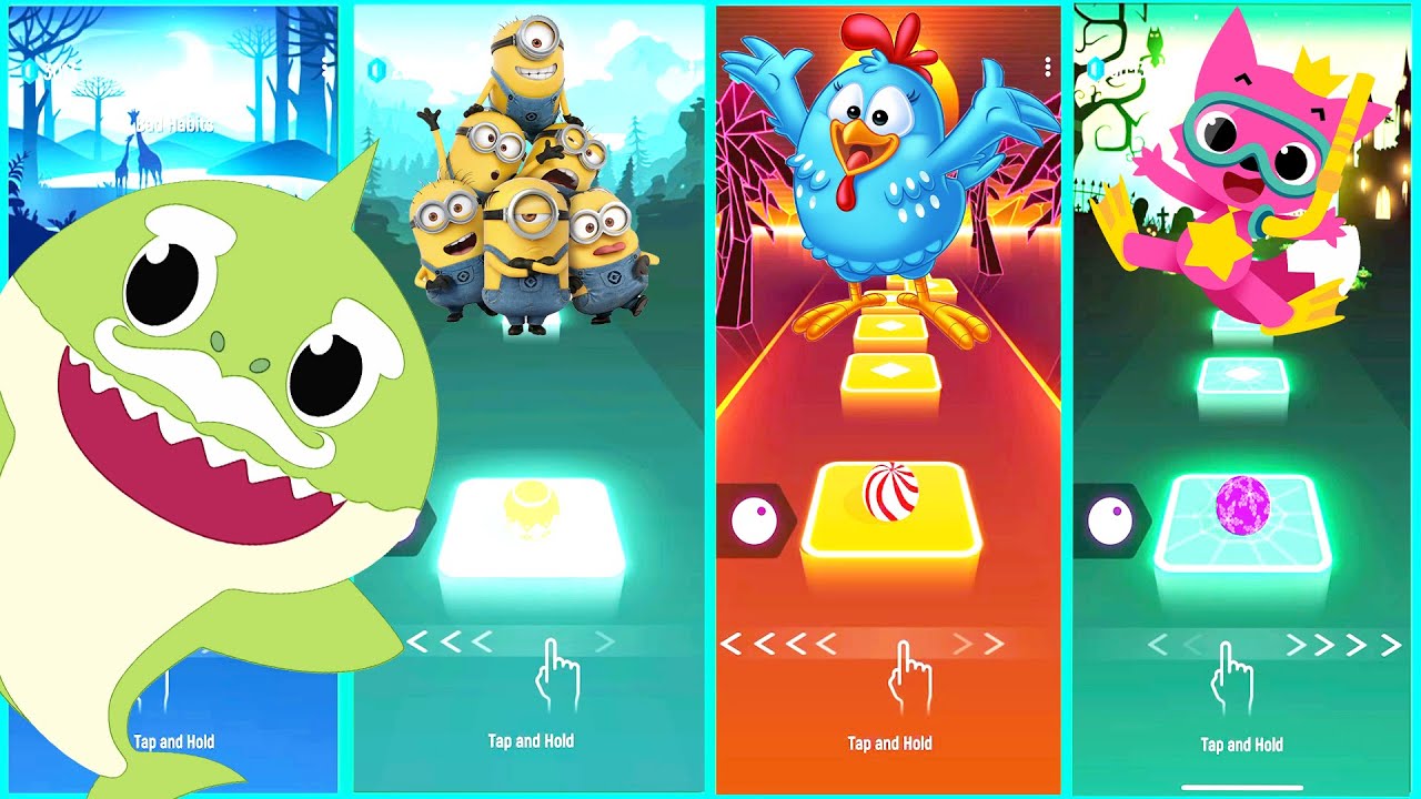 Chicken Dance - Pinkfong - Baby Shark - Minions - Tiles Hop EDM Rush ...