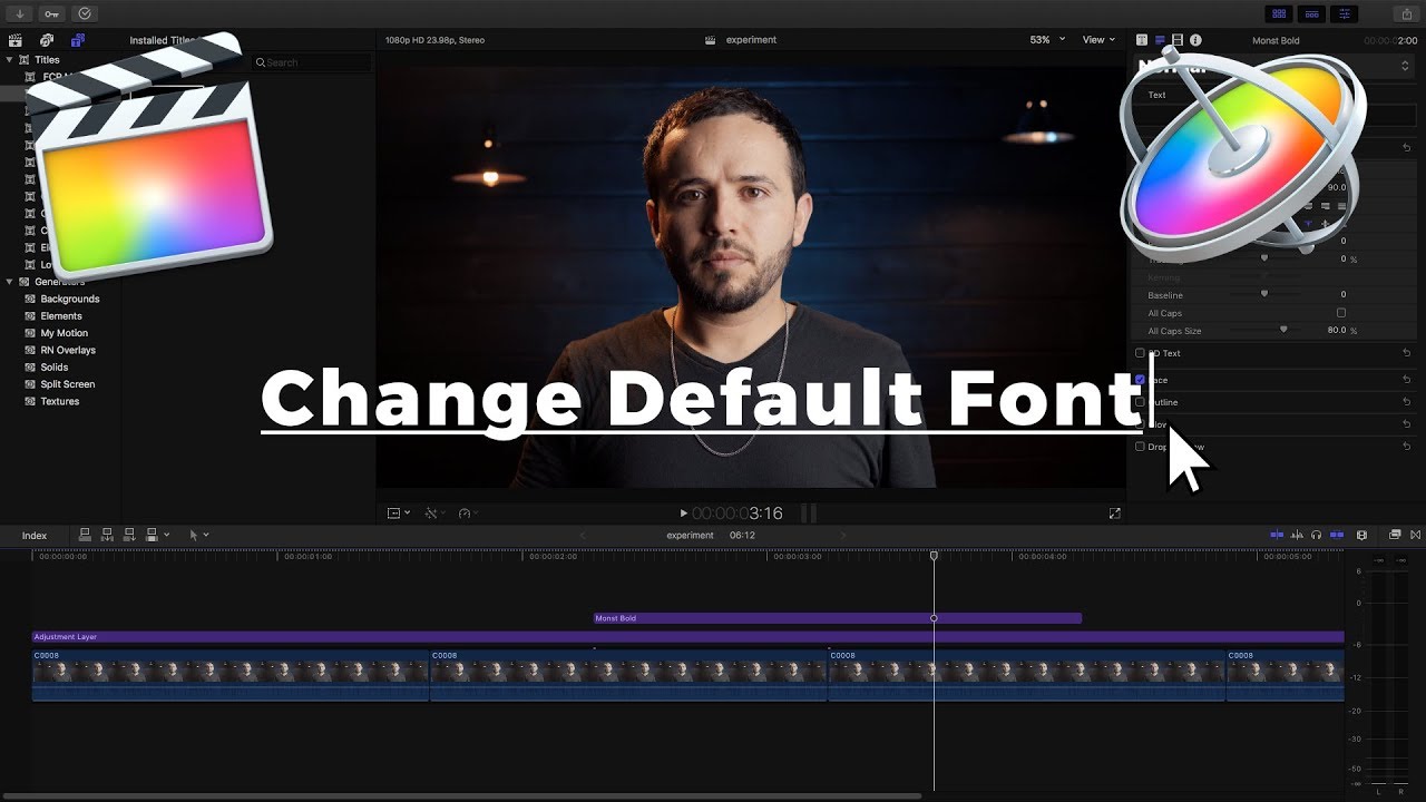 How to quickly change the default font in Final Cut Pro X - YouTube