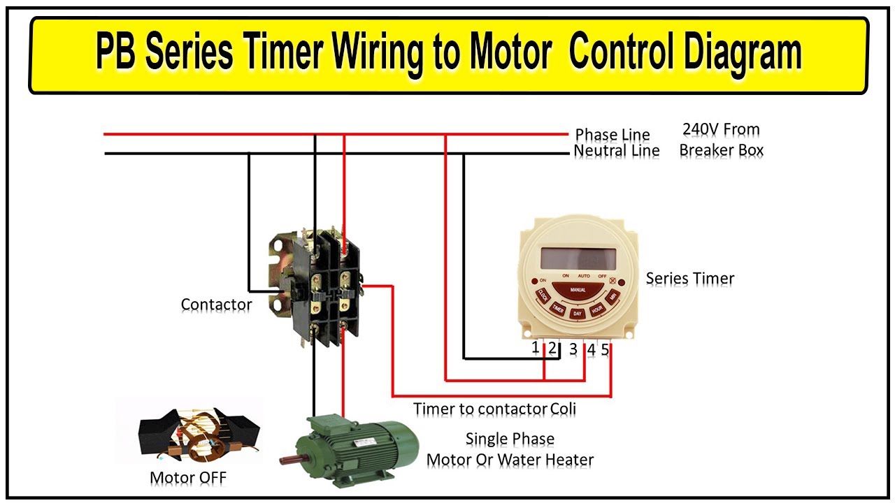 PB series timer wiring to motor control | Motor - YouTube