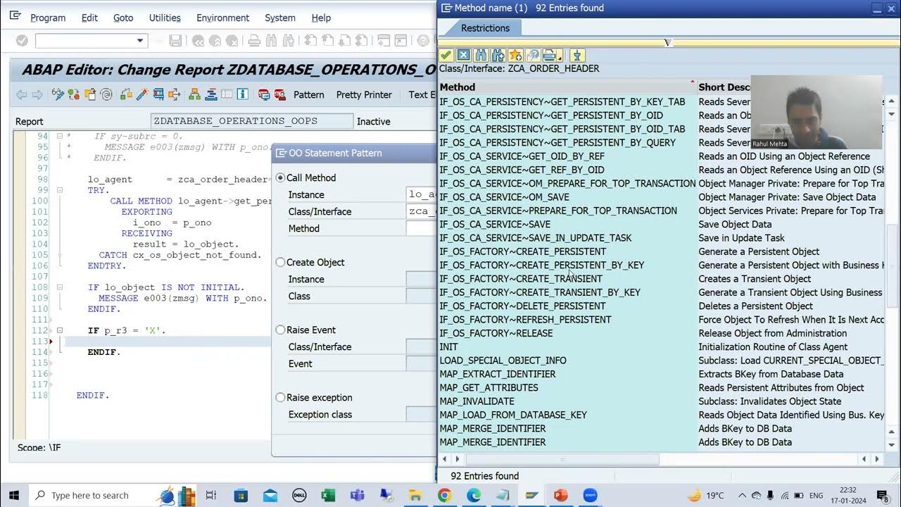 104 - ABAP OOPS - Persistence Class - Database Operations - DELETE Part1 - YouTube