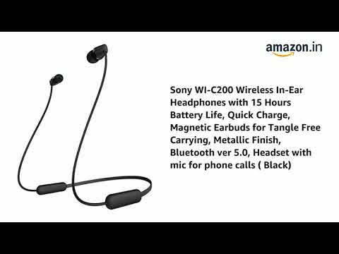 Sony WI-C200 Wireless In-Ear Headphones with 15 Hours Battery Life ...
