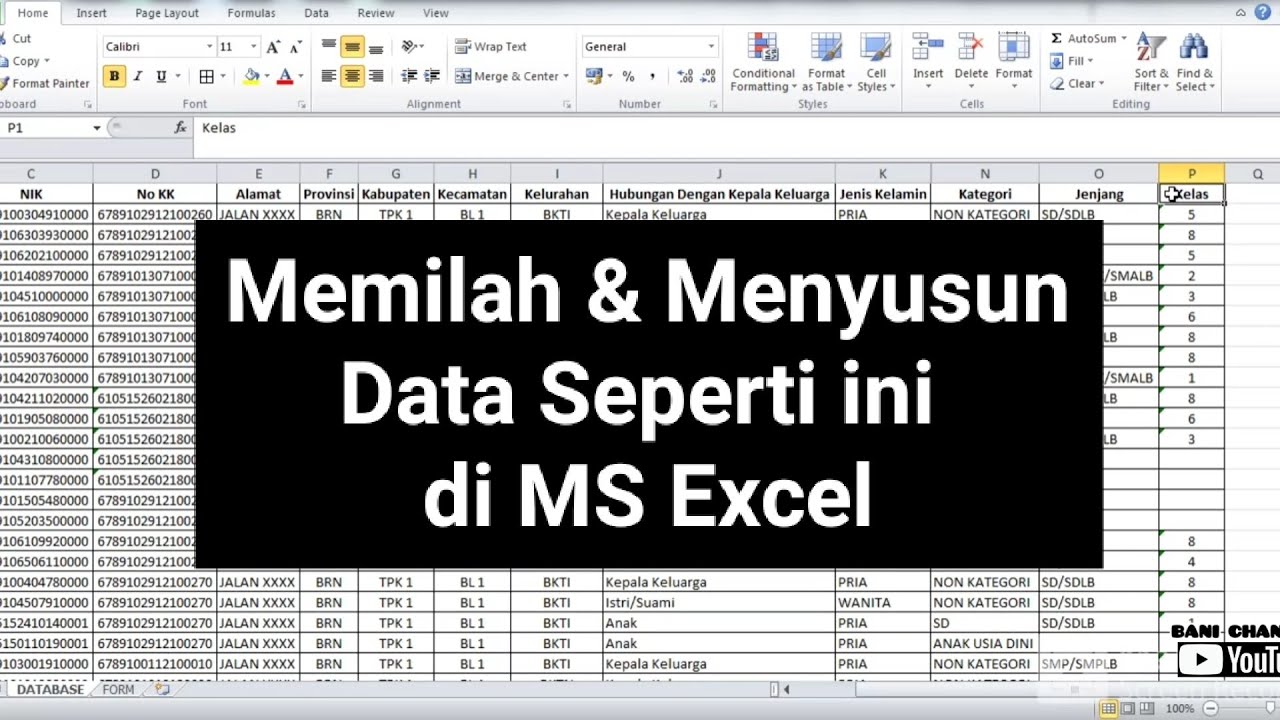 Cara Sortir dan Menyusun Data di Excel || MS Excel - YouTube
