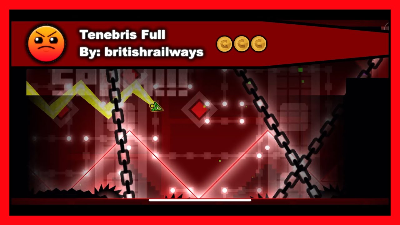 Geometry Dash - Tenebris Full by britishrailways All Coins 100% Complete - YouTube