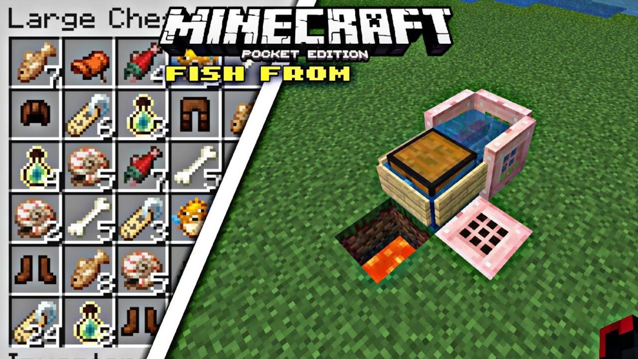 how to make fish farm in minecraft pocket edition 1.20 - YouTube