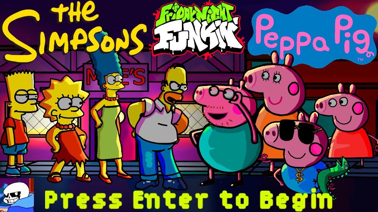 FNF PEPPA PIG VS THE SIMPSONS UNLIKELY RIVALS FAMILY RIVALS #peppapig # ...