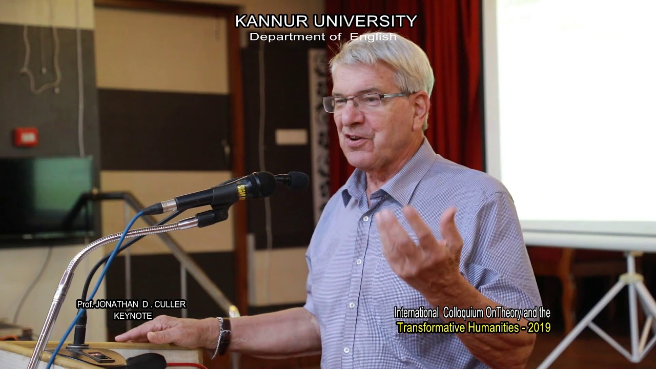Prof. Jonathan Culler; Keynote on "Problems Concerning Narrators of ...