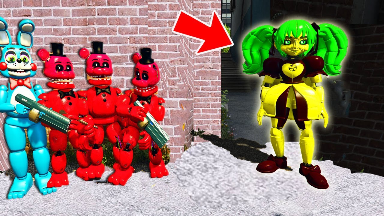 FREDDY REDS VS ARMY TOXIC BABY ANIMATRONICS GTA 5 MODS FNAF ANIMATION ...