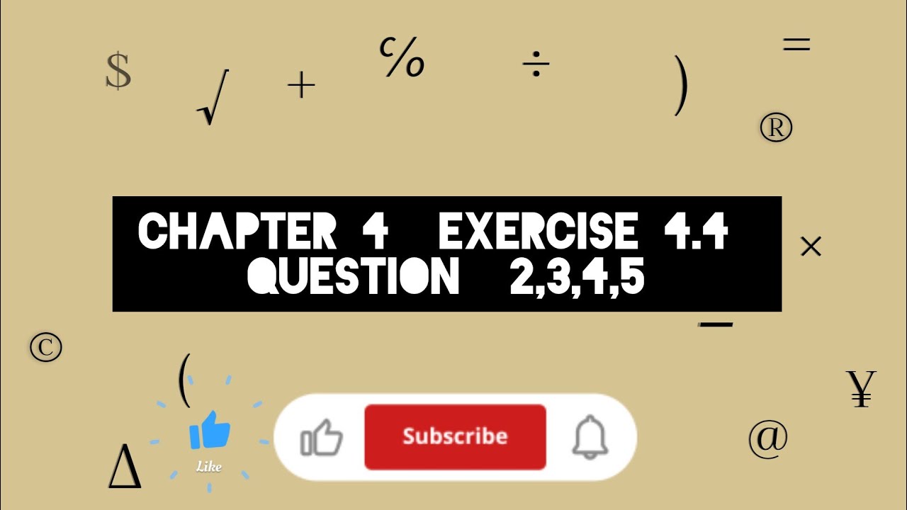 Chapter 4 Exercise 4.4 question no.2,3,4 and 5 class 11 maths kpk board Peshawar - YouTube
