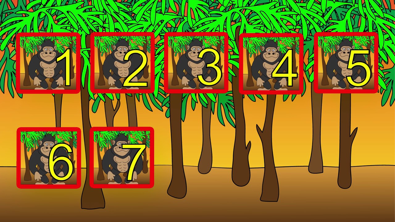 Counting Gorillas 1 to 10 Learn to Count Gorilla Numbers 1 to 10 ...