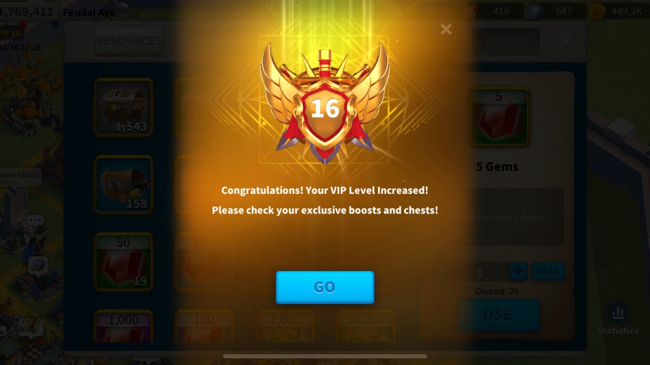 Rise of kingdoms Getting VIP 16 Spending 370k Raw Gems ( 836k Gems ...