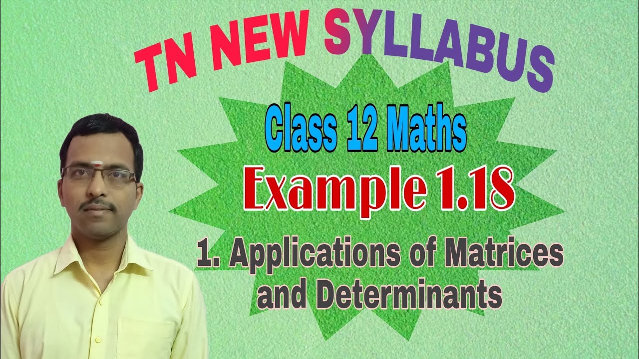Class 12 Maths/example 1.18/chapter 1: Applications of Matrices and Determinants - YouTube
