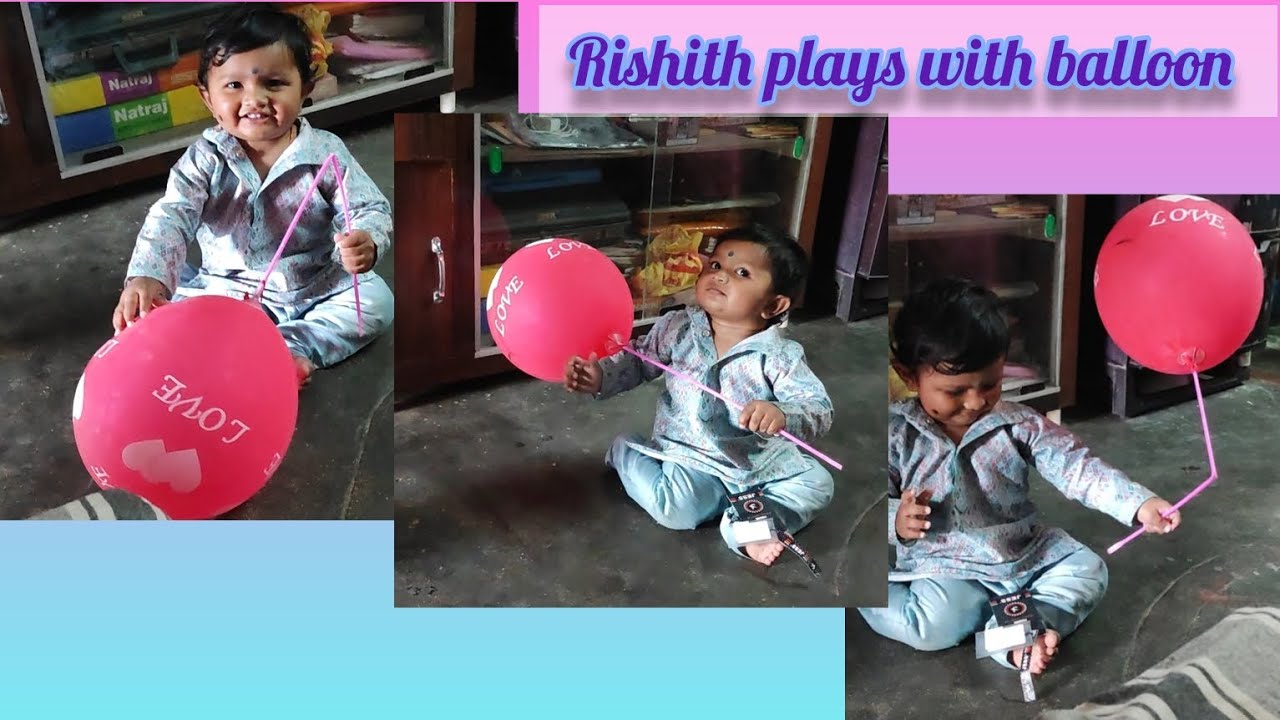 Rishith plays with balloon 🎈|| Enjoying 🥳 - YouTube