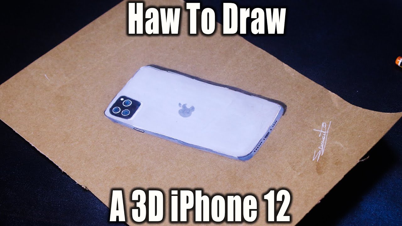 How to draw 3D iPhone 12 Pro Max easy | iPhone 12 Pro Max | Drawing ...