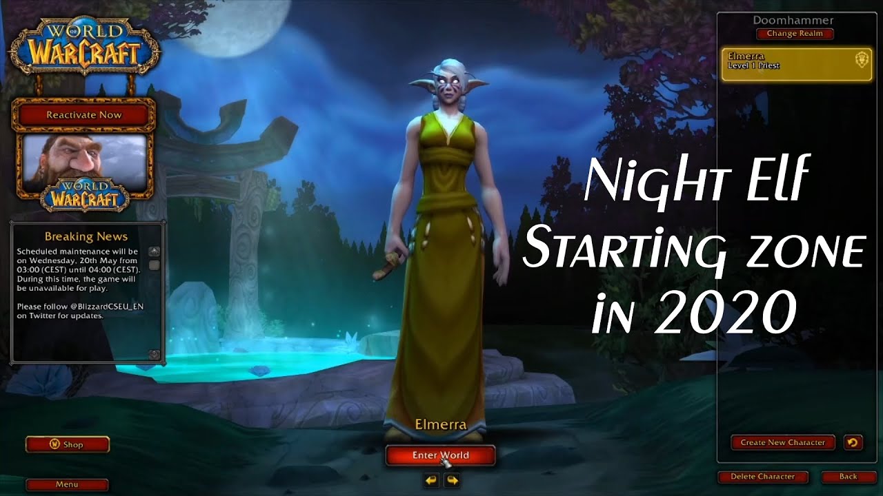 World Of Warcraft - Night Elf starting zone in 2020 - YouTube