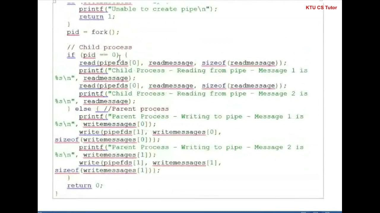KTU CS332 Network Programming Lab|S6 CS|Experiment 6|Interprocess communication using pipes ...