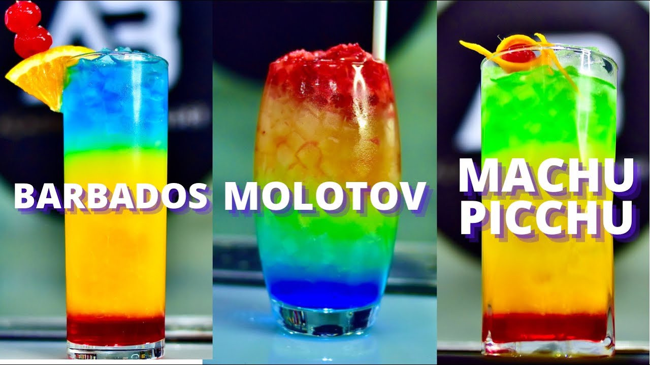 COCTELES COLORIDOS MAS POPULARES🍹| 4 BEBIDAS DIFERENTES | Mentor Joglan ...