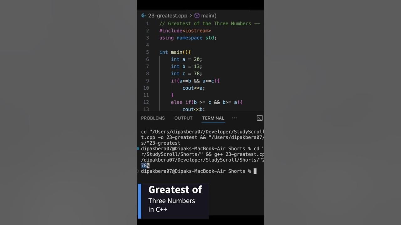 Find the Greatest of Three Numbers in C++ | Quick Guide #programming # ...