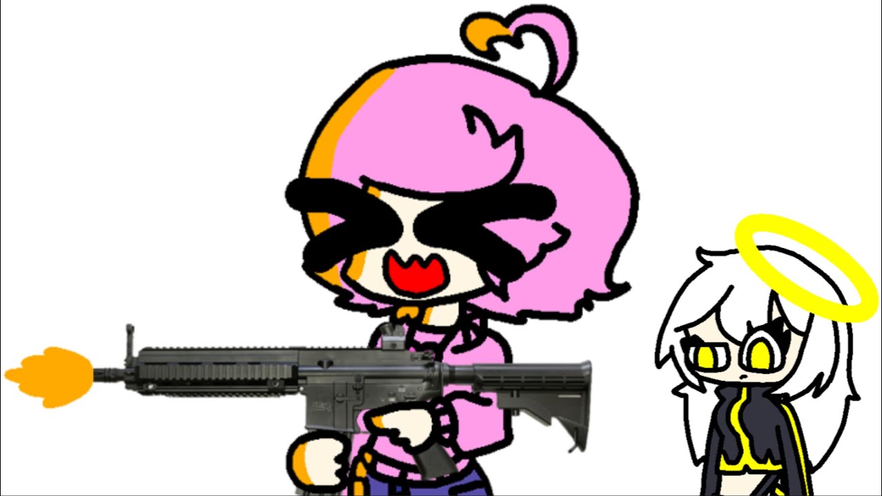 Pinku learn how to use a gun [Imposter Human] - YouTube