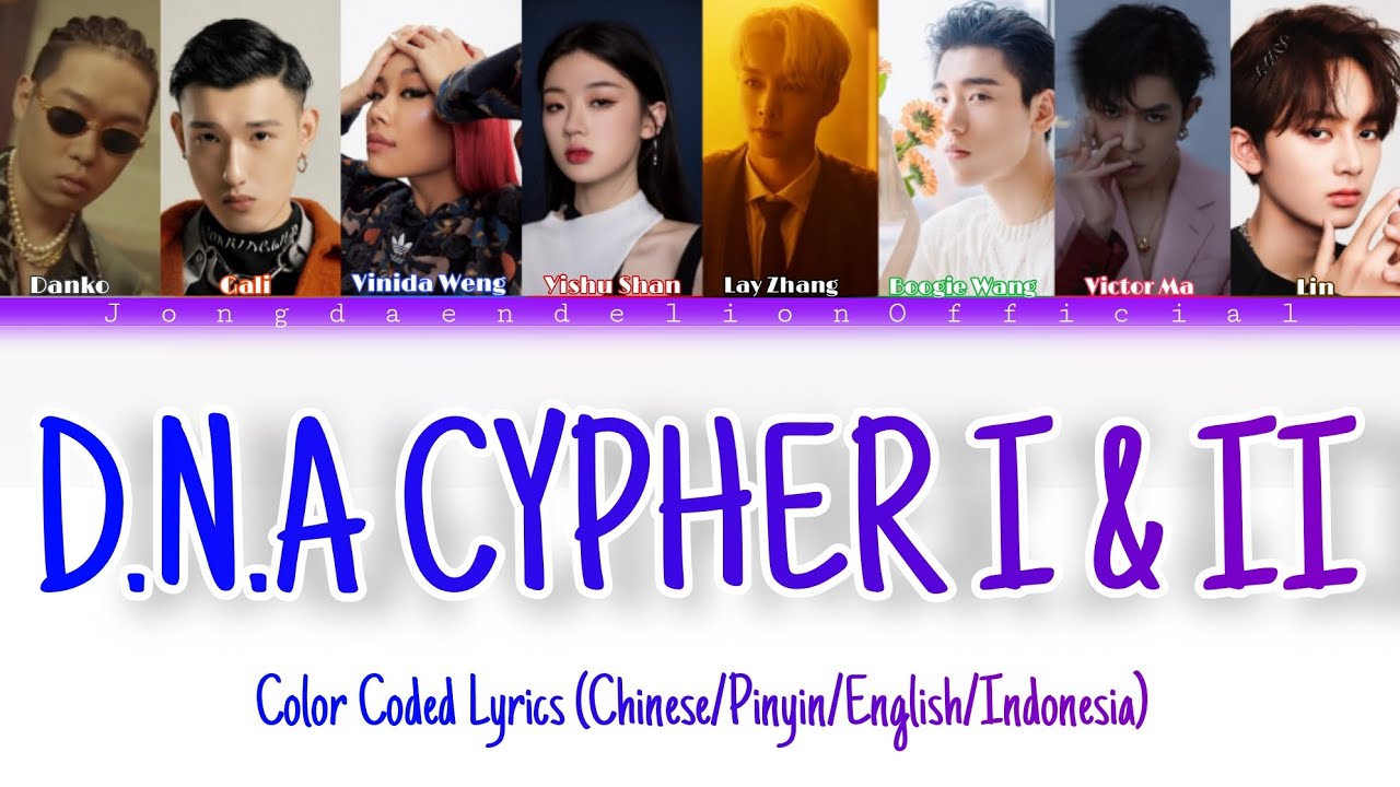 Lay Zhang, D.N.A feat LIN - D.N.A. CYPHER Color Coded Lyrics (Chinese/Pinyin/English/Indonesia ...