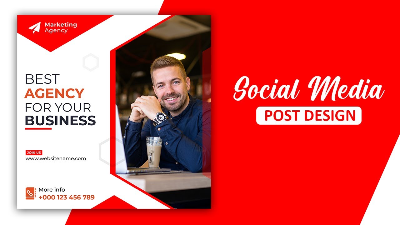 Adobe Photoshop Tutorial | Social Media Post Design | Graphic Designing ...