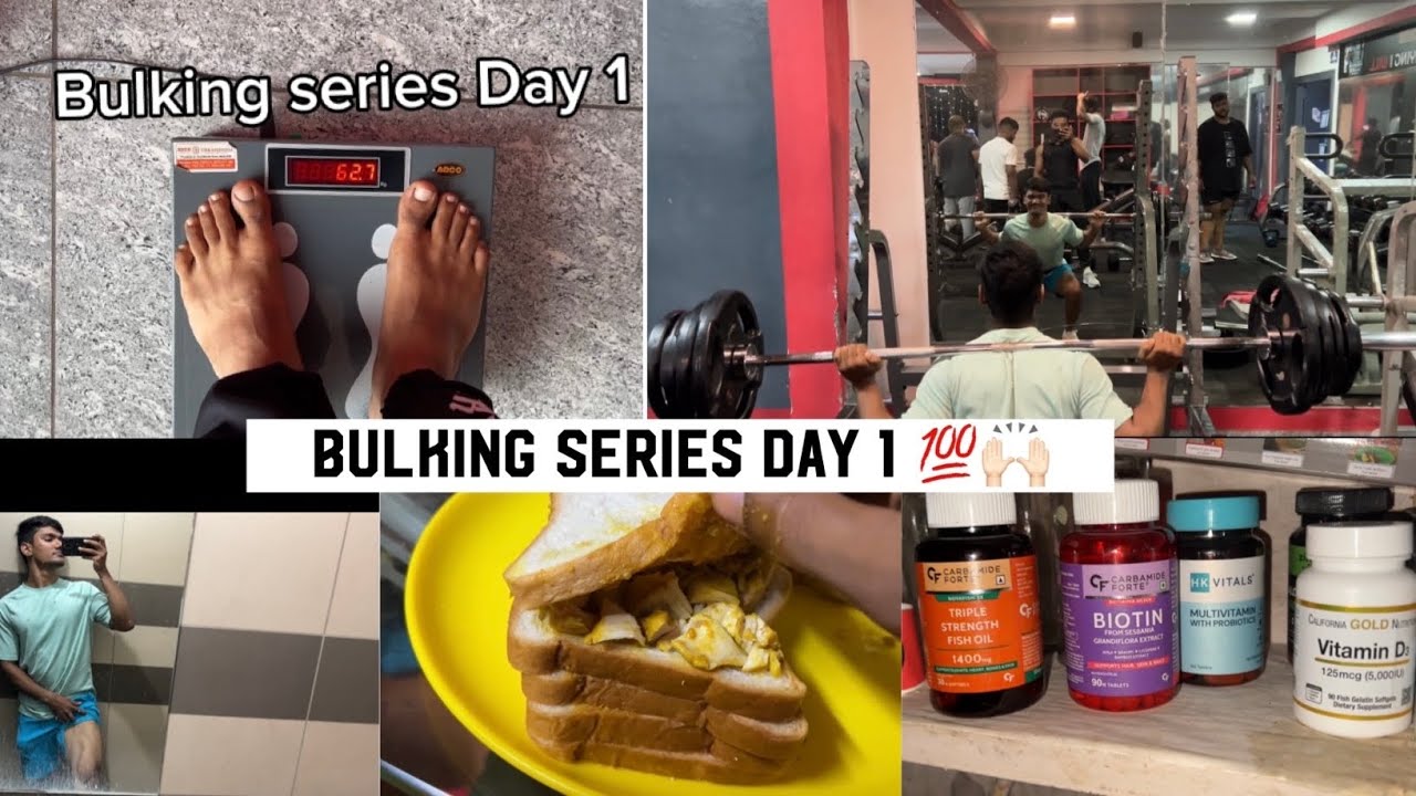 Bulking series Day 1 💯🙌🏻 #youtube #gym #gymworkout #vlog - YouTube