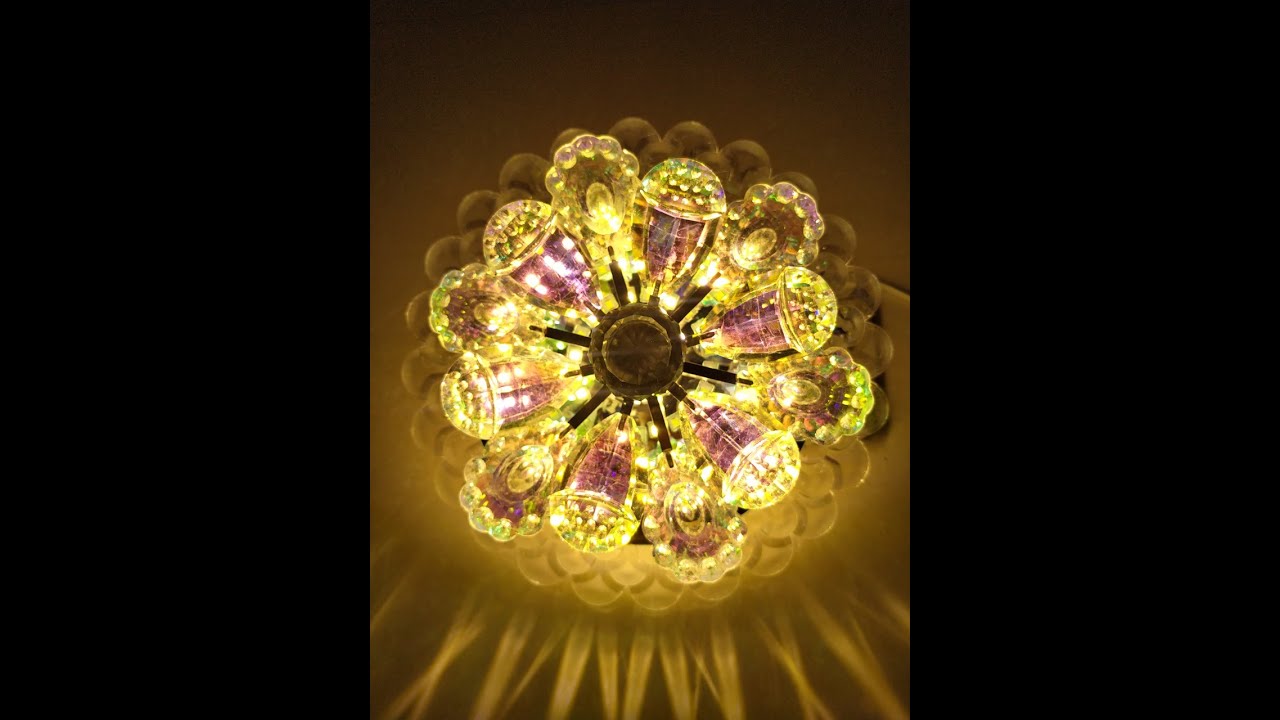 Fancy Crystal LED Ceiling Light Decorative Multicolor & Rotating Light ...