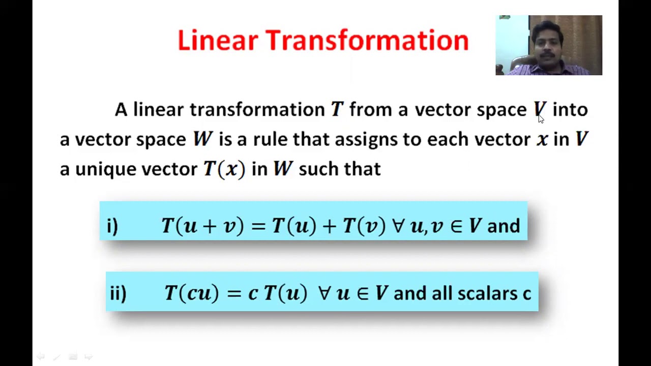 Linear Transformations Vector Spaces class 7 BSSP Rajashekhar - YouTube