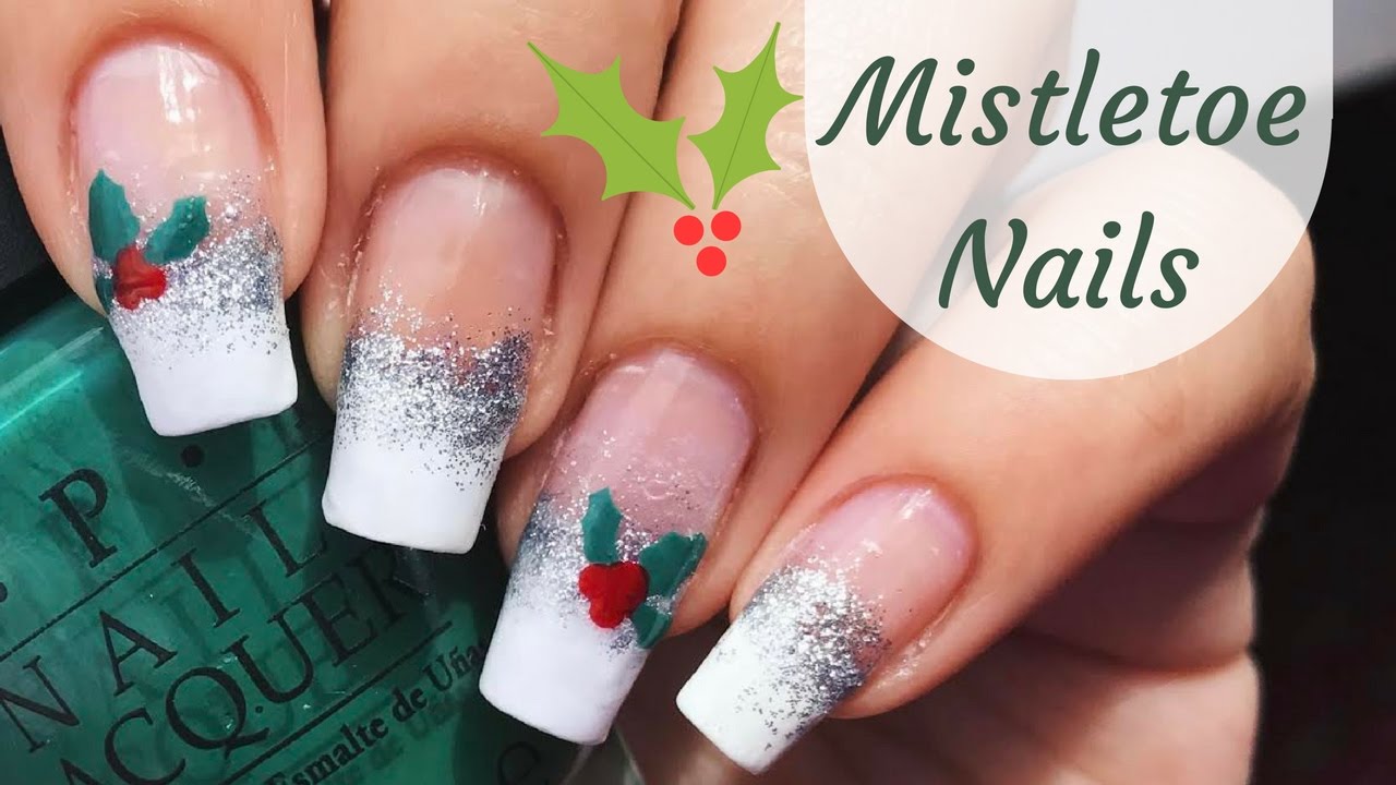 Mistletoe Nail Tutorial | Day 3 of my 12 days of Christmas! 🌱 - YouTube