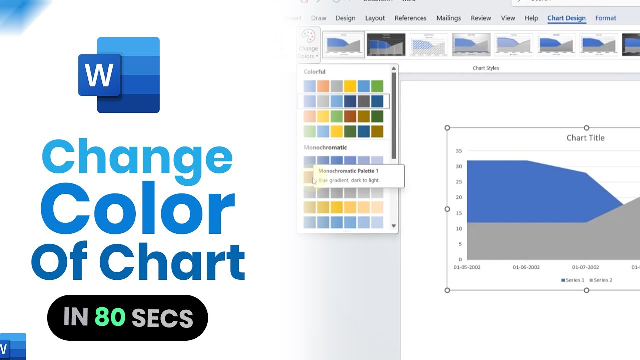 How to Change Color Of The Chart on MS Word [easy] - YouTube