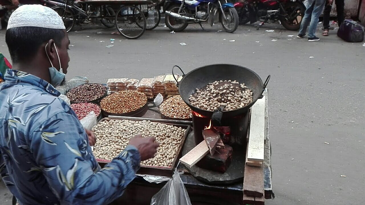 Badam Fry,But Fry Recipe Amazing Street Food Very Popular In Dhaka ...