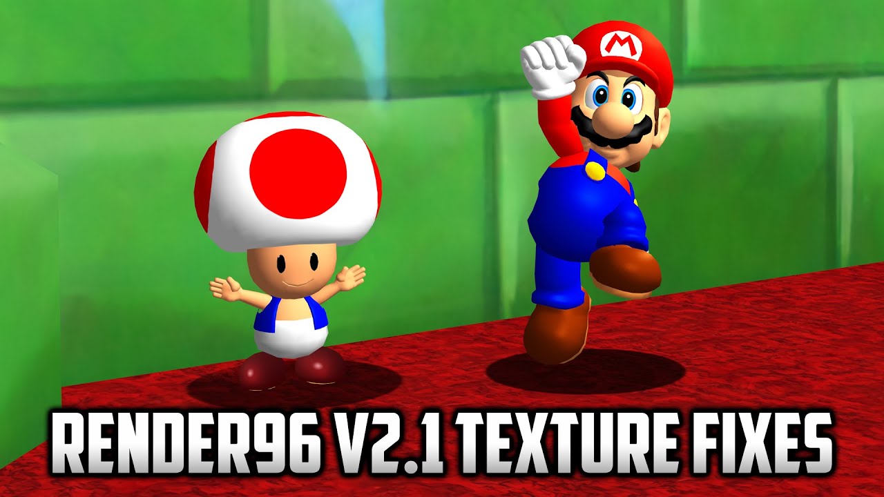 ⭐ Super Mario 64 PC Port - Render96 Models v2.1 Texture Fixes - YouTube