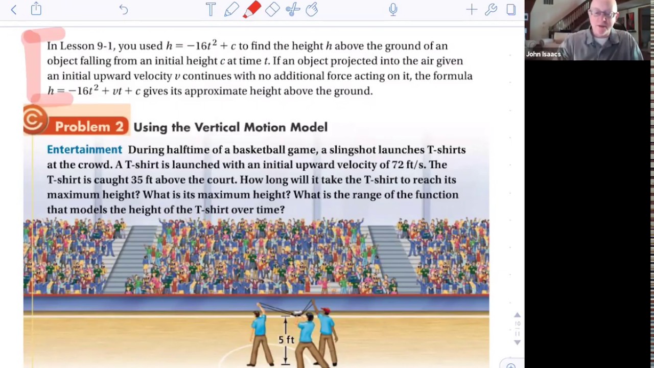 Quadratic Application with Gravity - YouTube