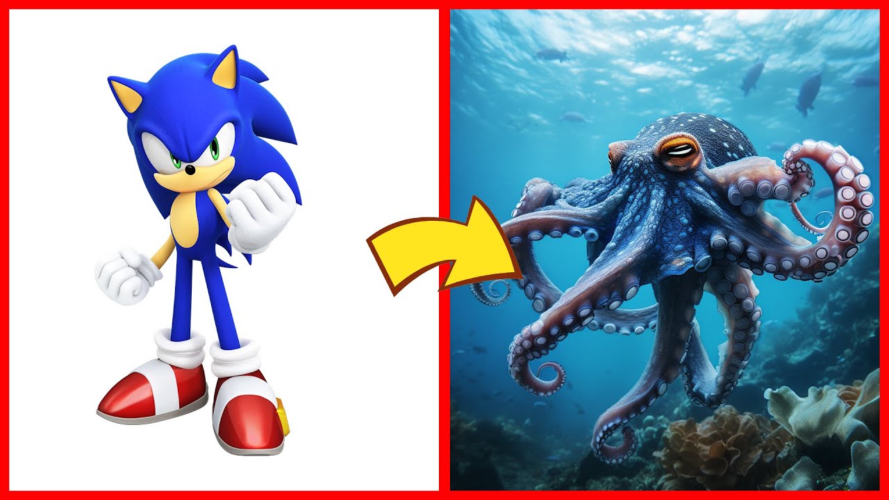 SONIC the Hedgehog ALL CHARACTERS as OCTOPUS (PART 2) 2024 - YouTube