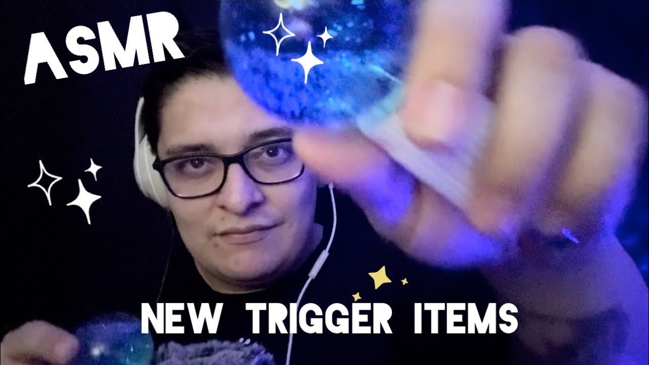 [ASMR] practicing with new trigger items: water globes, squishy ball ...