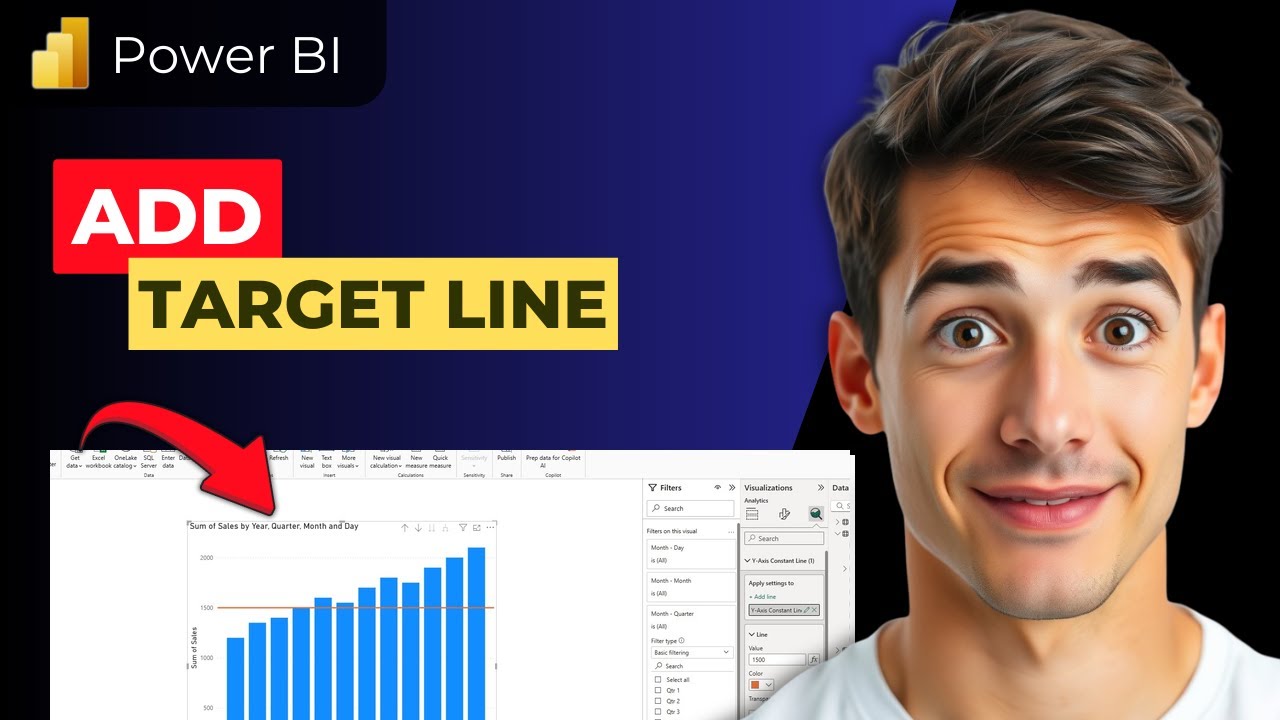 How To Add A Target Line In Power BI Column Chart (Easiest Way) (2025 ...